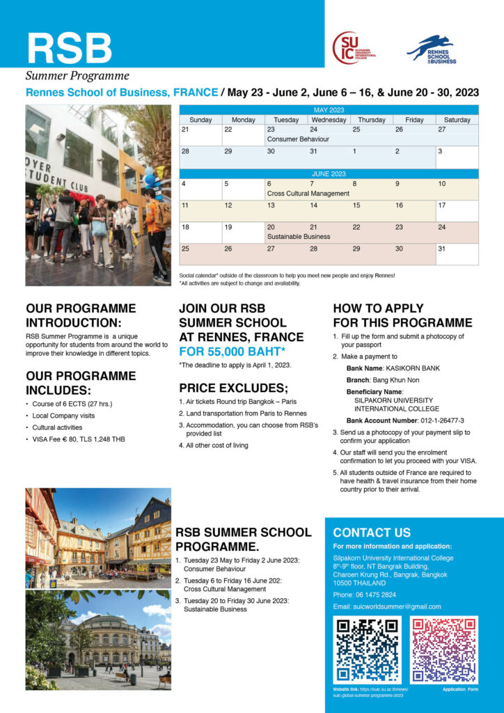 SUIC Global Summer Programme 2023 - Silpakorn University International ...